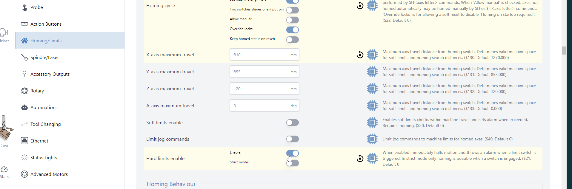Homing and Machine Limits - AltMill CNC